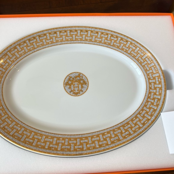 Hermes | Dining | New Full Set Large Oval Platter Mosaic Ghw | Poshmark